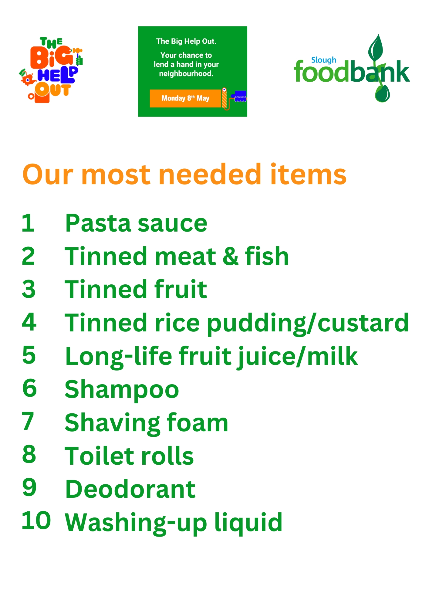 Big Help Out – Organise a food collection | Slough Foodbank